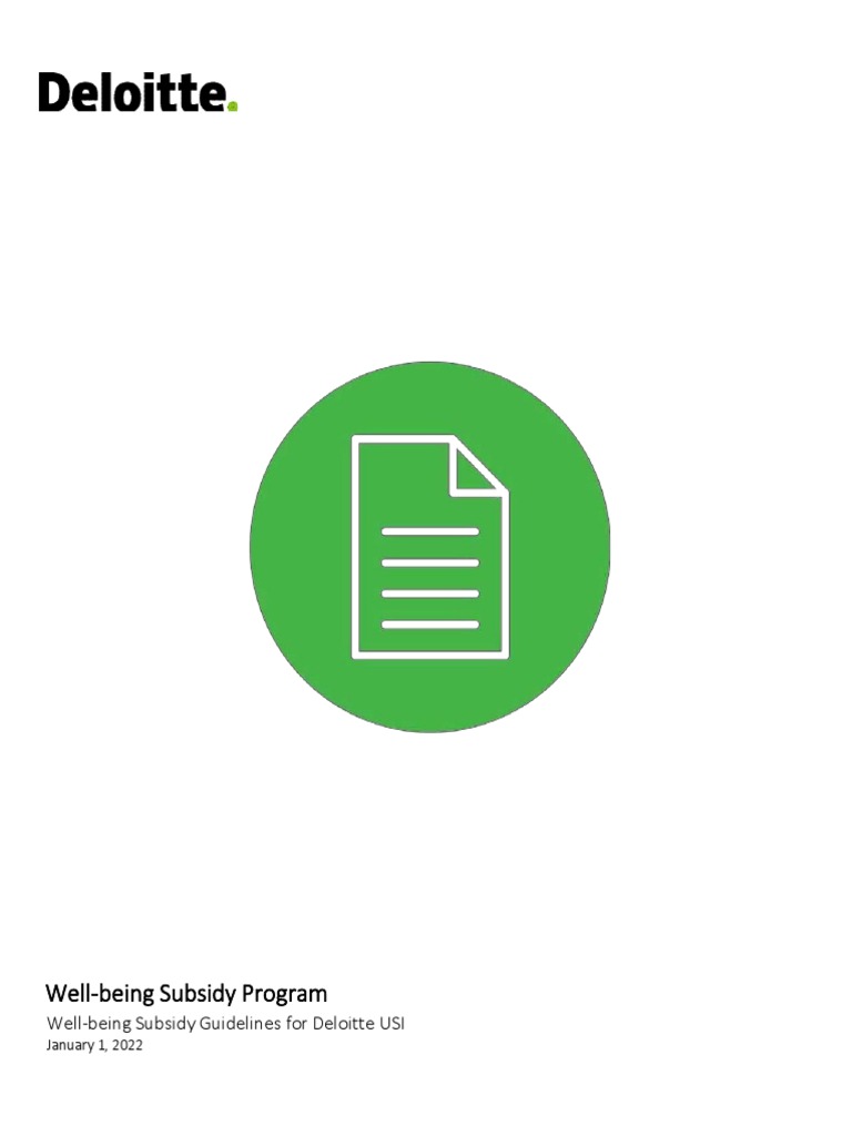 Understanding the Deloitte Well Being Subsidy Initiative – AssamTouch ...