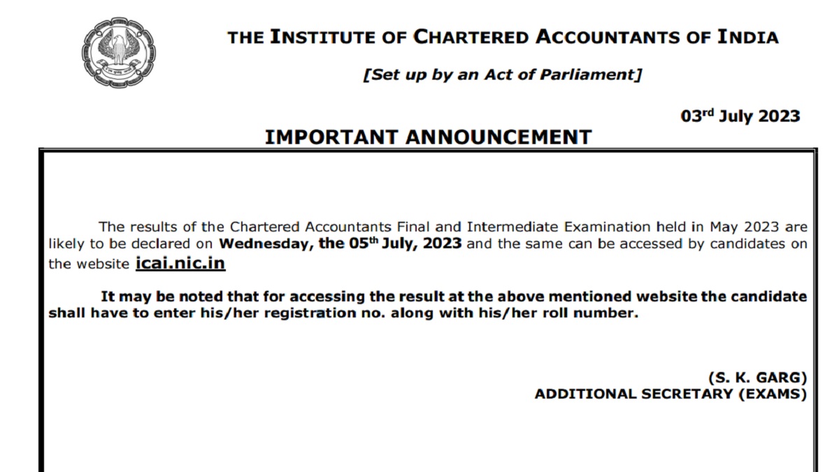 Latest Update on ICAI CA Final Results 2023 – AssamTouch समाचार